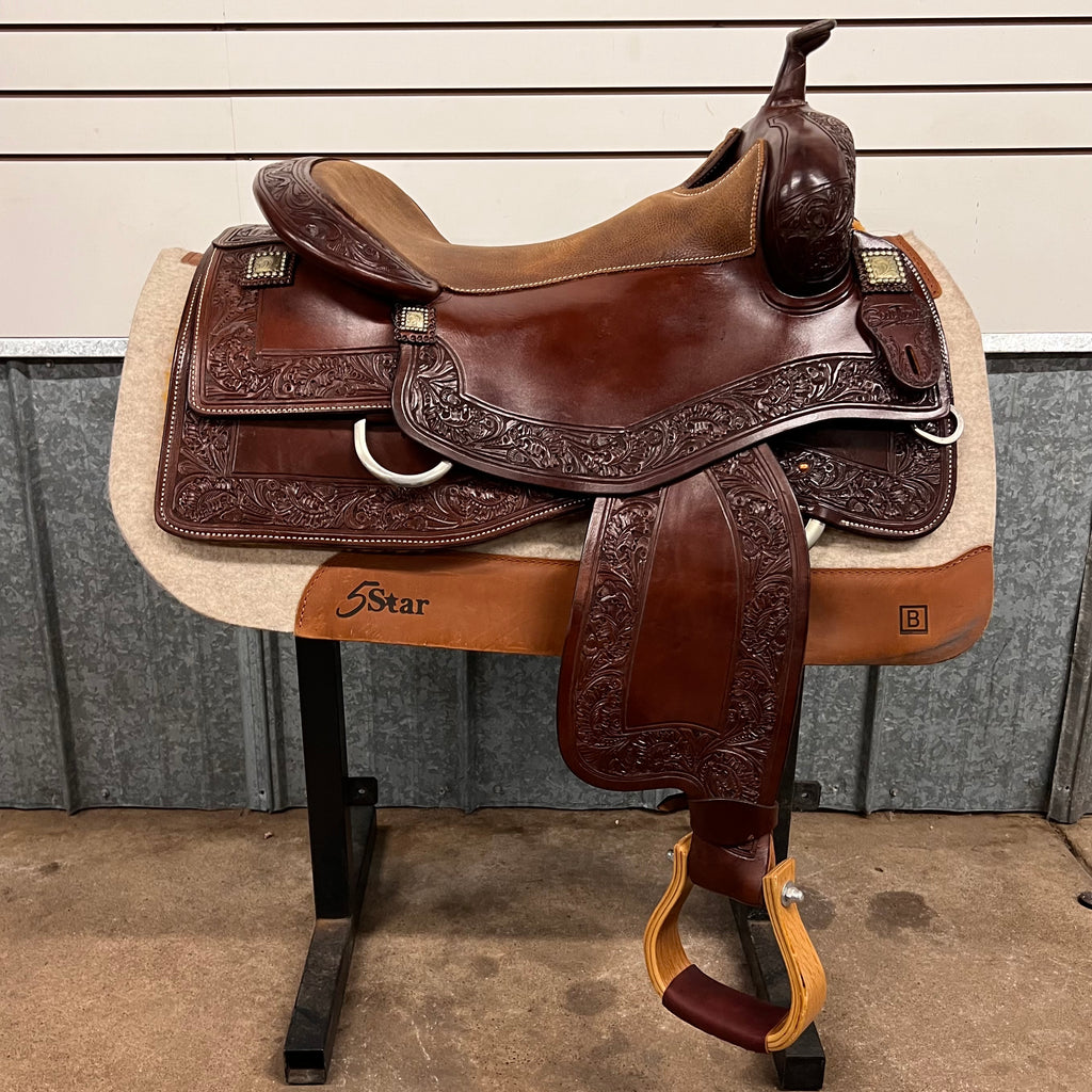 16.5” Scott Thomas Cowhorse Saddle – Block Saddle Company, LLC