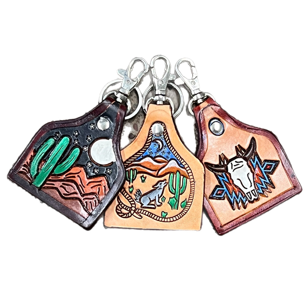 Leather Cow Tag Key Chain – Block Saddle Company, LLC