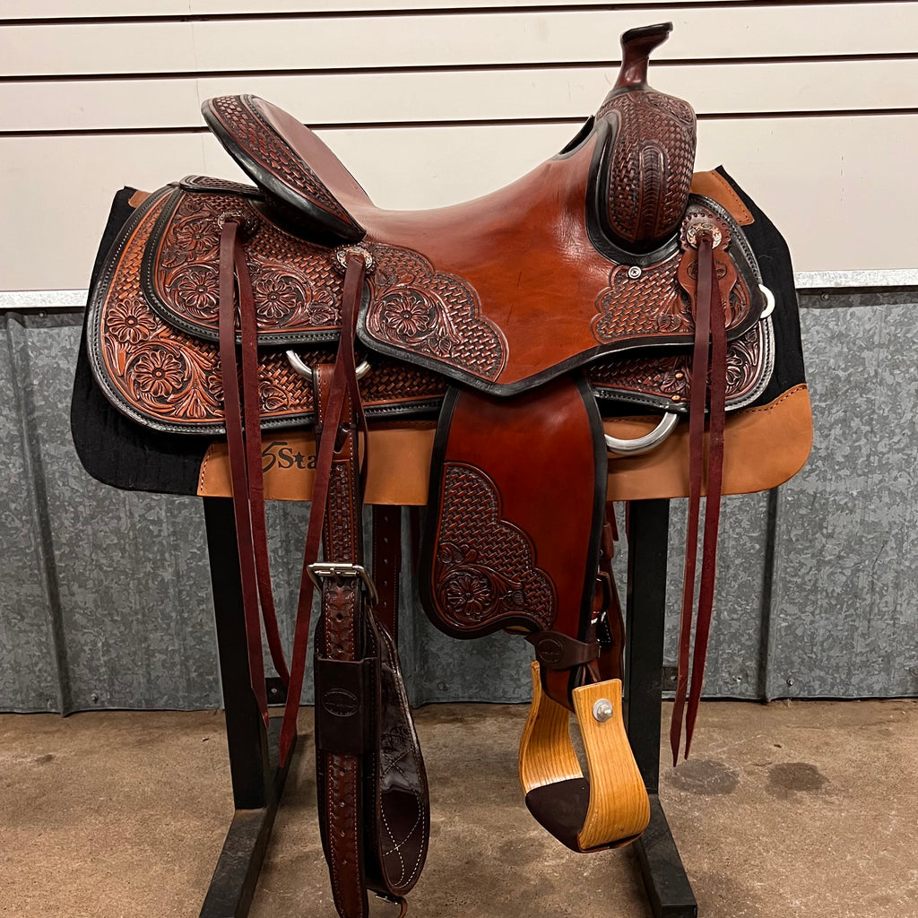 15.25” Hud Roberts Working Cowhorse Saddle – Block Saddle Company, LLC