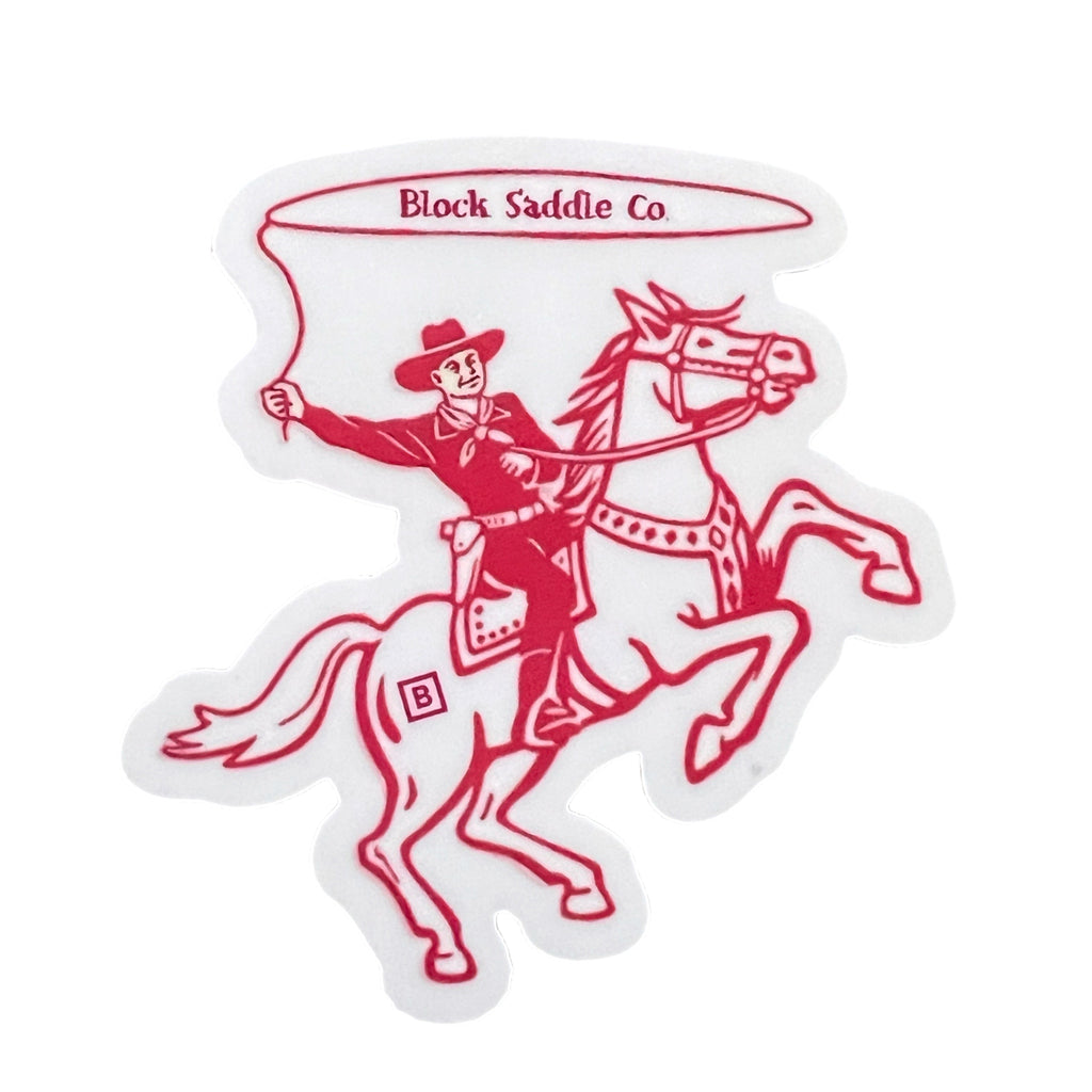 Vintage Cowboy Sticker – Block Saddle Company, LLC
