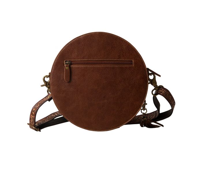 Classic Country Hand-Tooled Round Bag by Myra Bag – Block Saddle ...