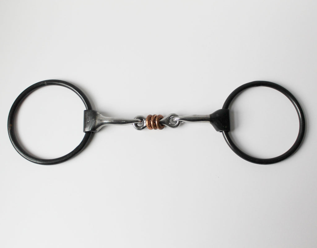 Dutton Dogbone with Copper Rollers Ring Snaffle R-12 – Block Saddle Company, LLC