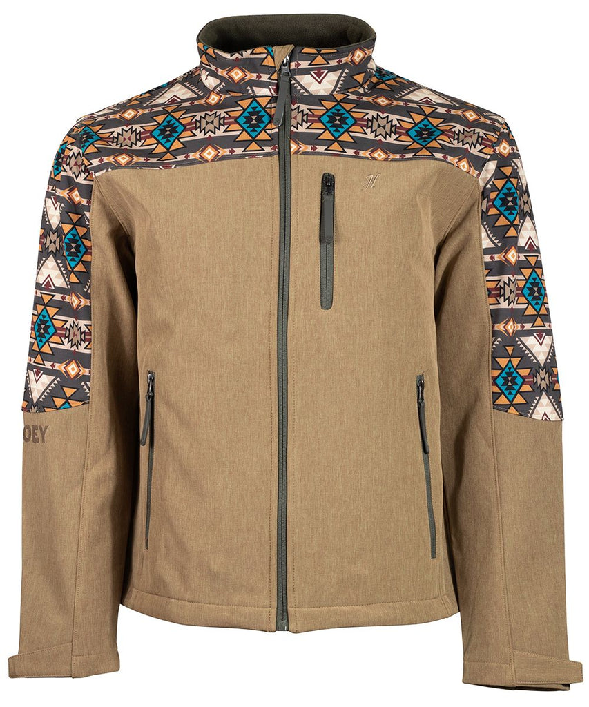Tan with Aztec Softshell Jacket by HOOEY – Block Saddle Company, LLC