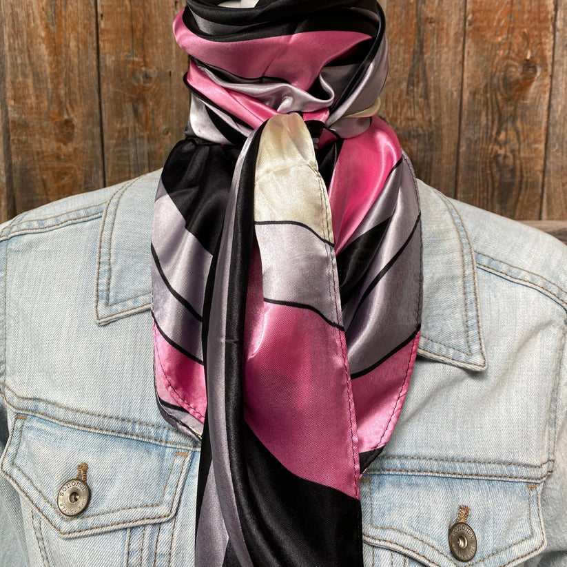 Black and Pink Stripes Wild Rag – Block Saddle Company, LLC
