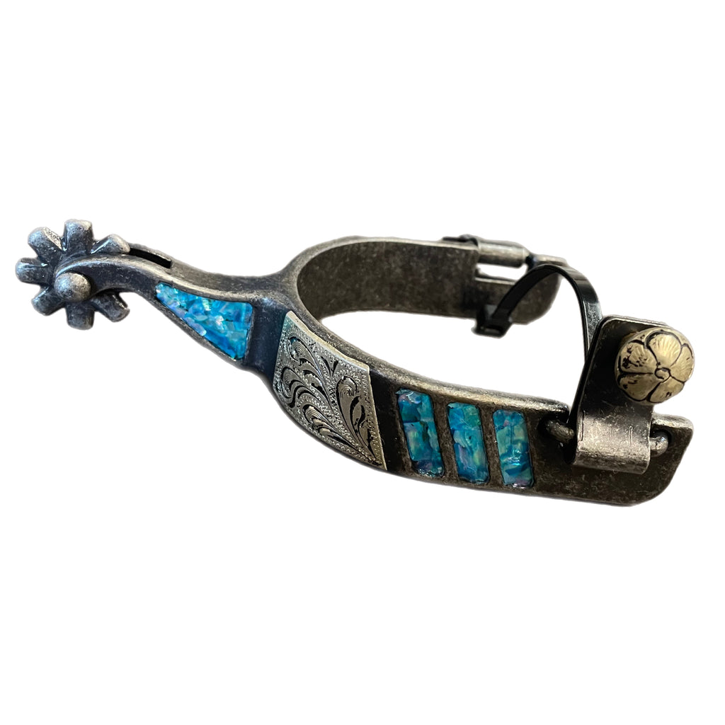 TURQUOISE INLAY SPURS – Block Saddle Company, LLC