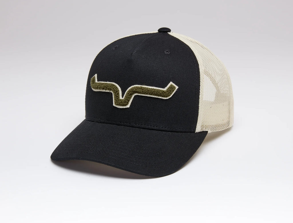 Black Tracker Trucker Hat by Kimes Ranch – Block Saddle Company, LLC